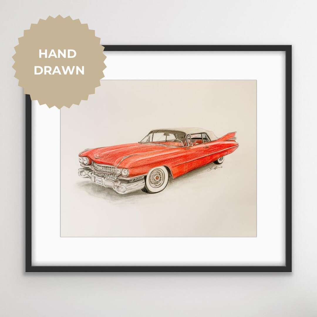 Custom Hand-drawn Car Illustration - Personalized Vehicle Artwork ...