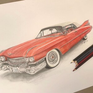 Custom Hand-drawn Car Illustration Personalized Vehicle Artwork Unique ...