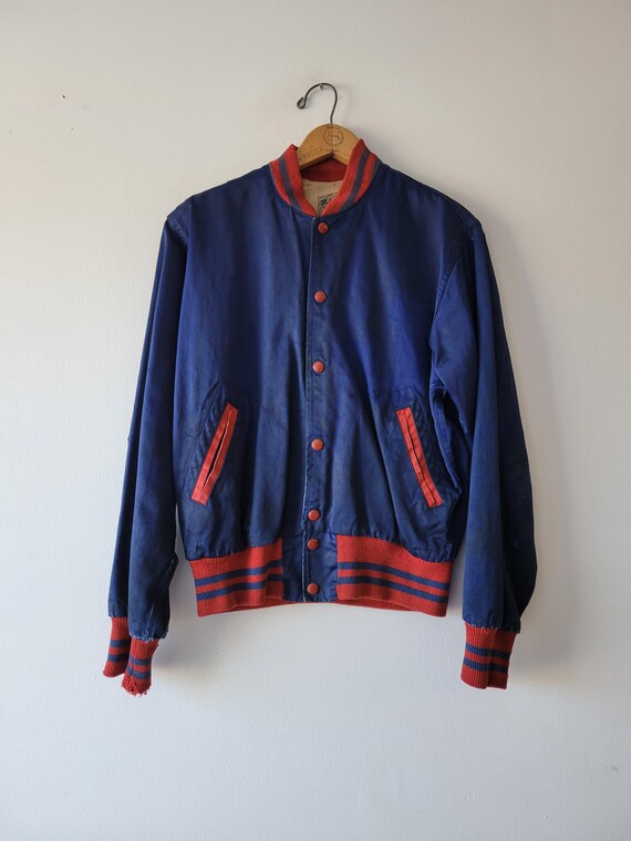 50s satin varsity jacket - Gem