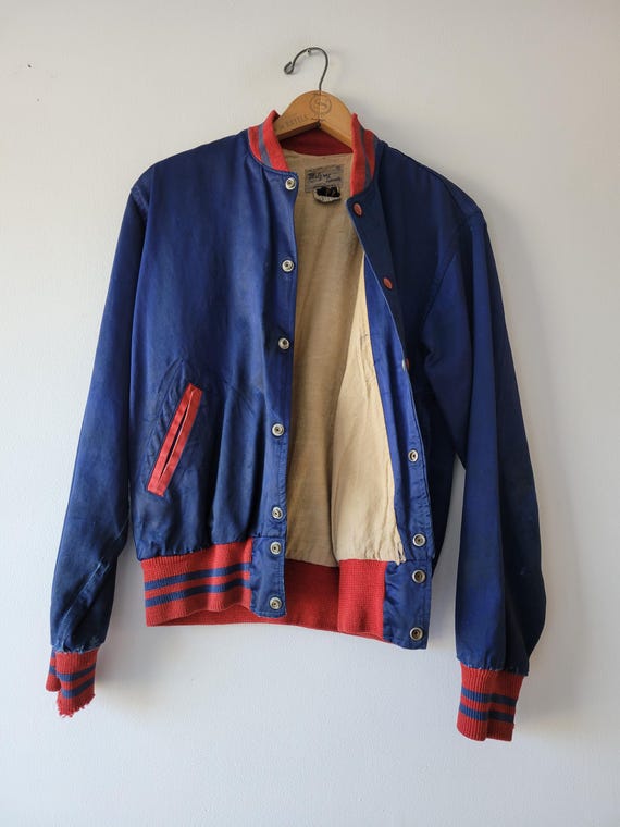 50s satin varsity jacket - Gem