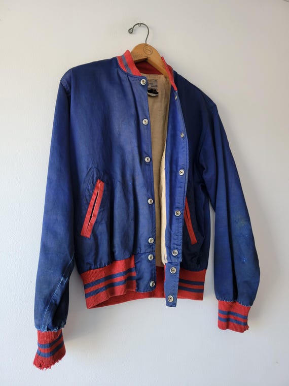 50s satin varsity jacket - Gem