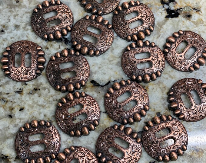 Antique Copper Slotted Concho - Etsy