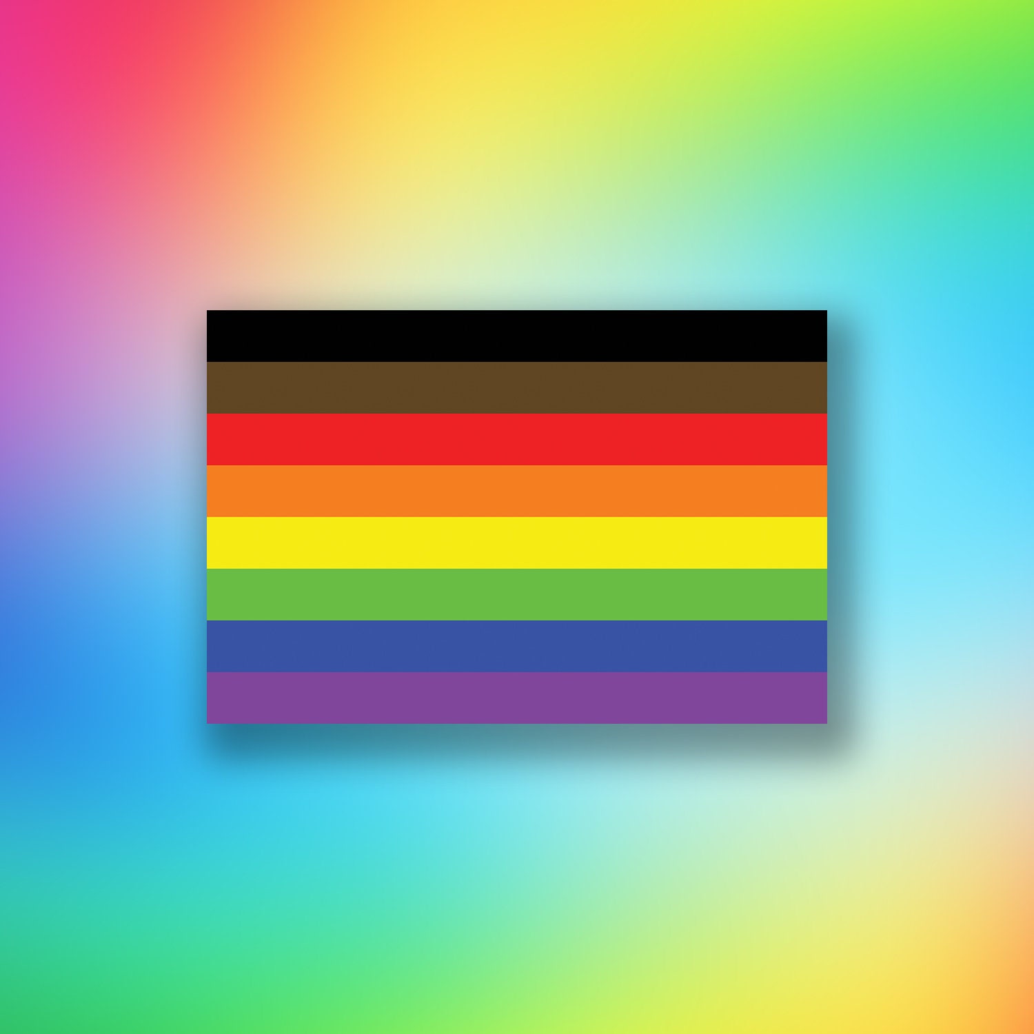 Pride Rainbow Flag 8 Stripes Colors Brown Black Bumper Sticker - Etsy