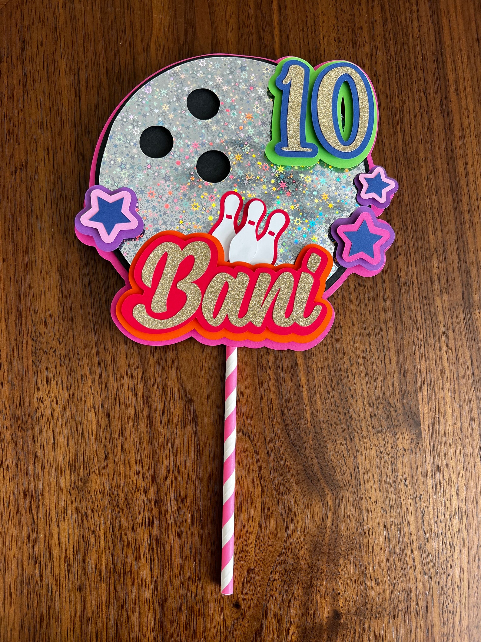 BOWLING Cake Topper - Bowling Themed Birthday Party Decor - Custom ...