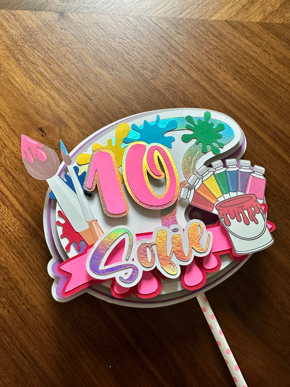Painting Cake Topper, Paint Party Topper, Painting Birthday, Artist ...