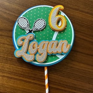 Tennis Cake Topper - Tennis Themed Birthday Party Decor - Custom ...