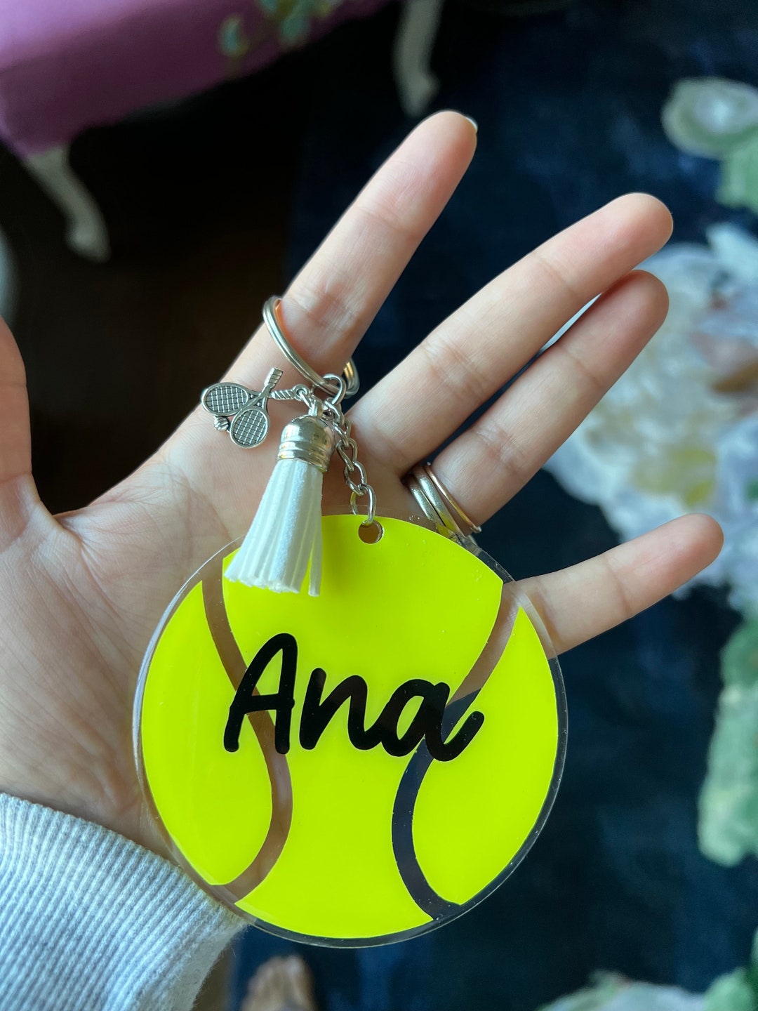 Tennis Ball Keyring, Tennis Bag Tag, Tennis Gifts, Tennis Keyring - Etsy