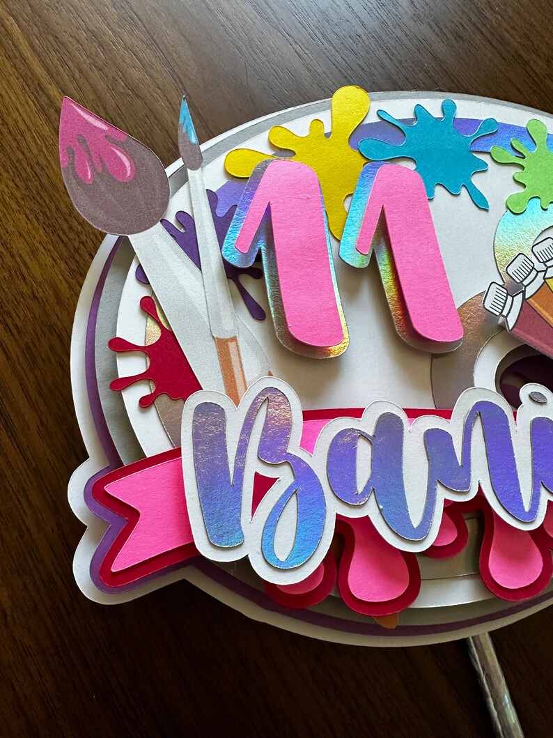 Painting Cake Topper, Paint Party Topper, Painting Birthday, Artist ...