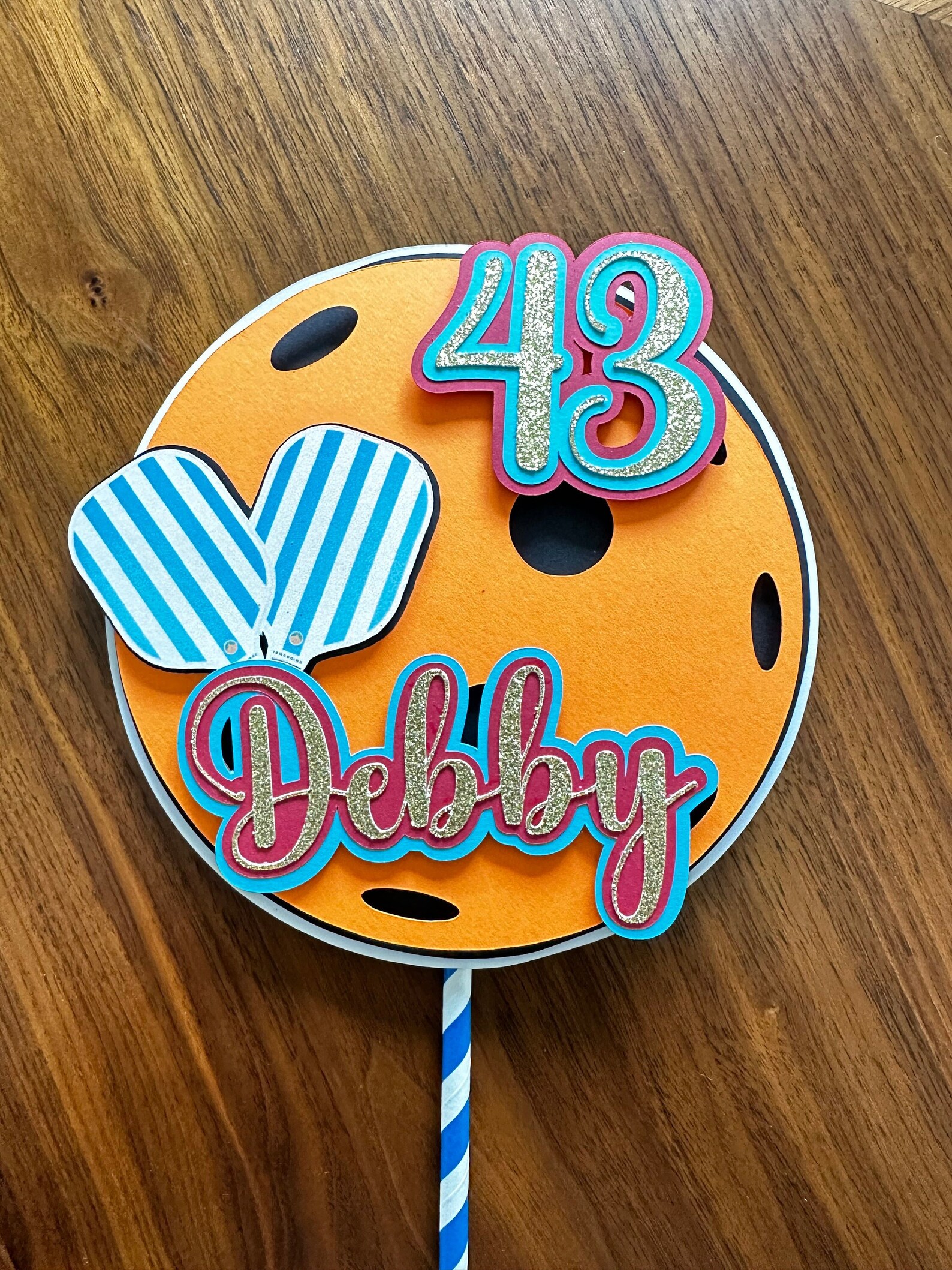 Pickleball Cake Topper, Racket Sports Cake Topper, Paddle Sports Topper ...