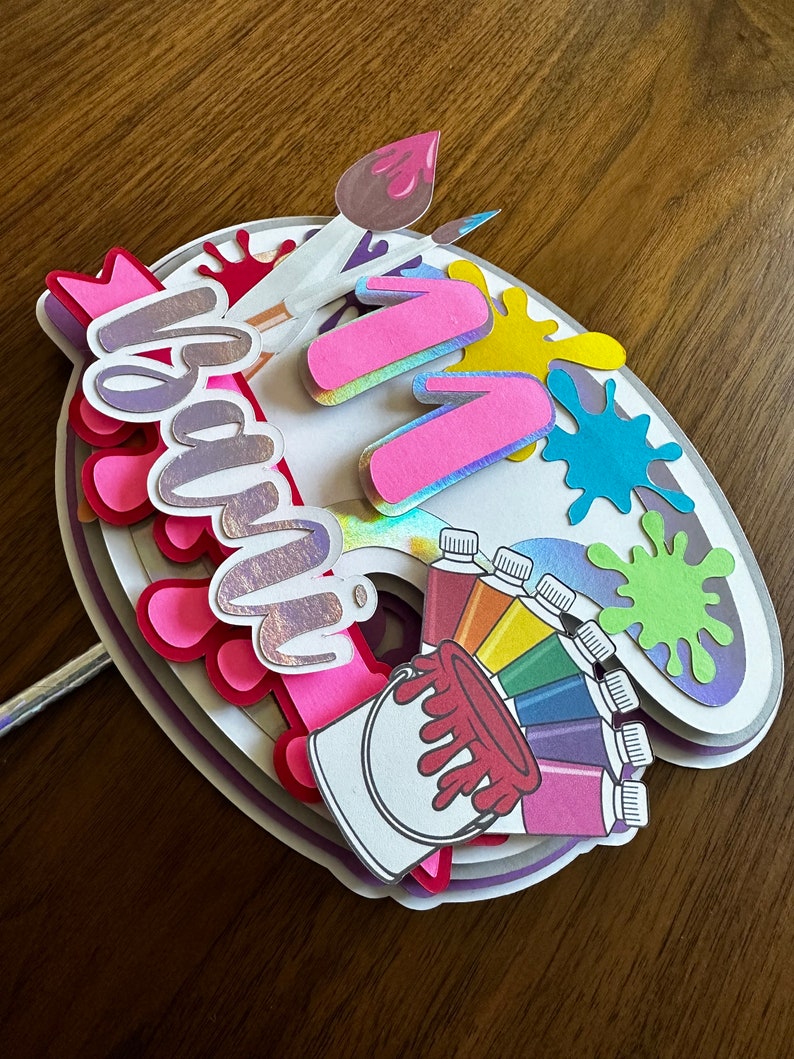 Painting Cake Topper, Paint Party Topper, Painting Birthday, Artist ...