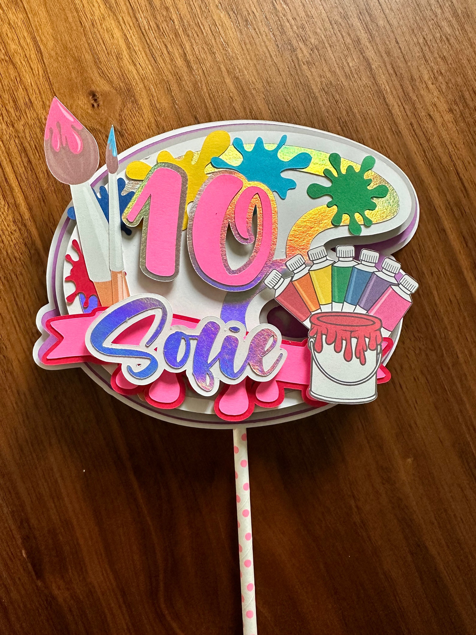 Painting Cake Topper, Paint Party Topper, Painting Birthday, Artist ...