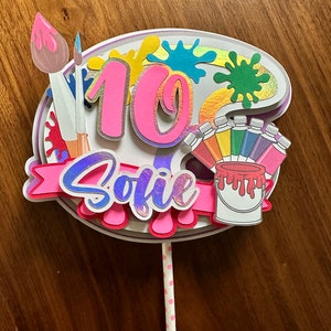 Painting Cake Topper, Paint Party Topper, Painting Birthday, Artist ...