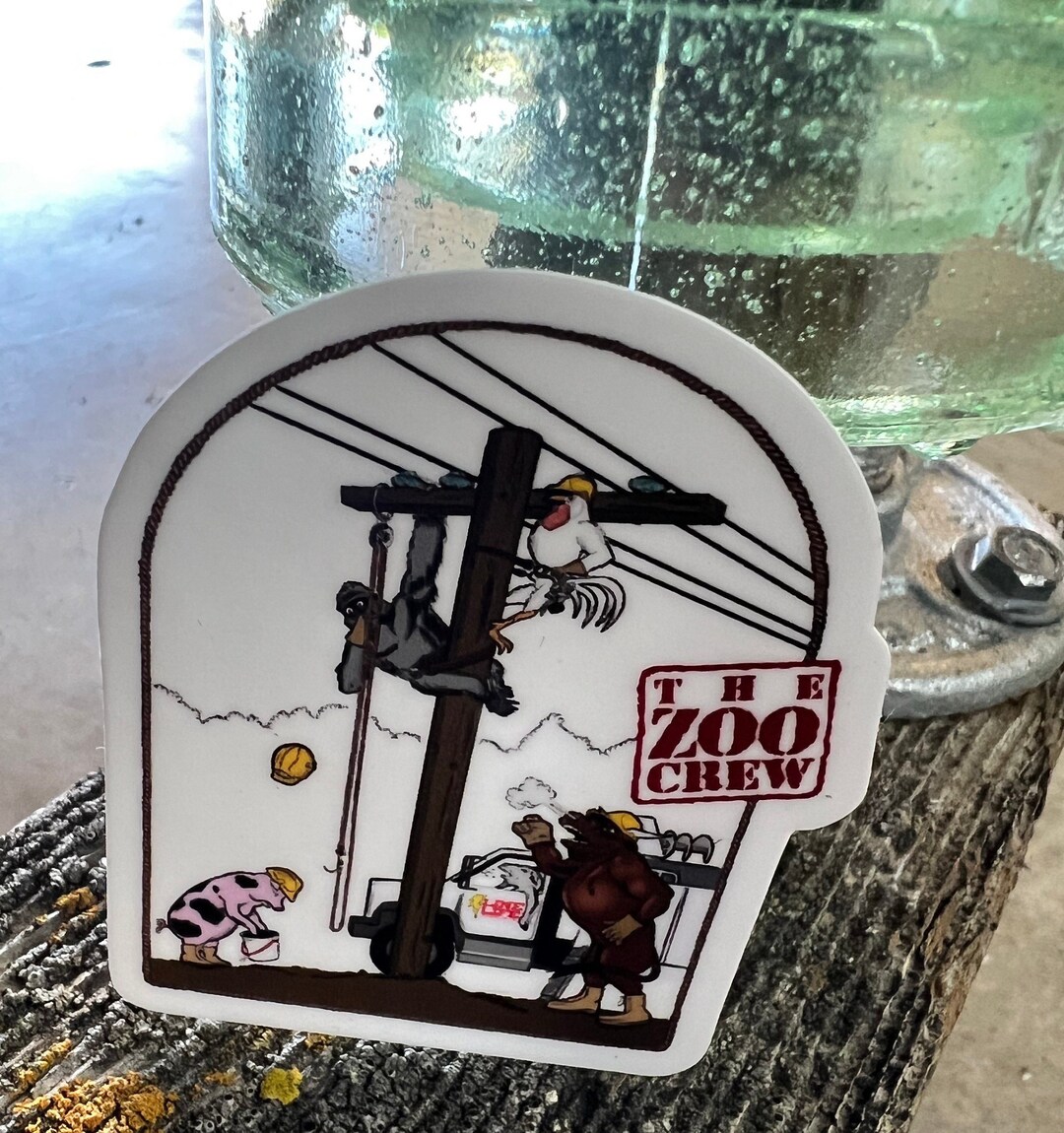 ZOO CREW Distribution- Decal Weatherproof Vinyl Lineman Sticker-hard ...
