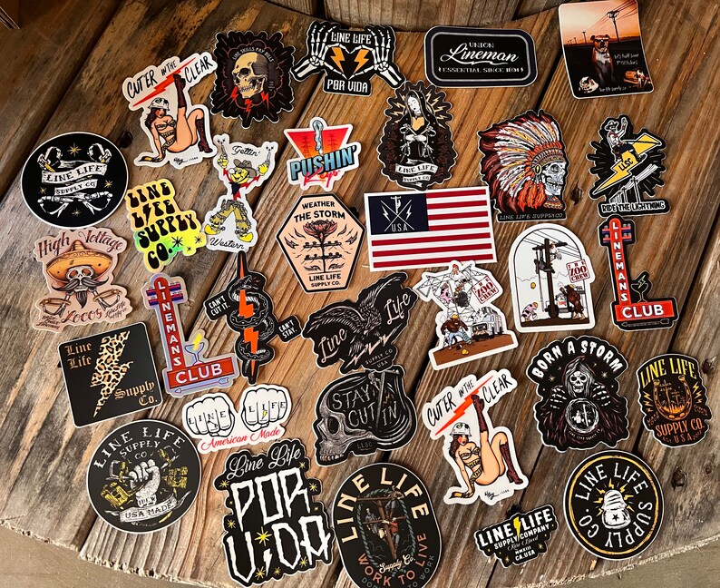 Lineman Sticker Pack: 32 Weatherproof Vinyl Decals - Etsy