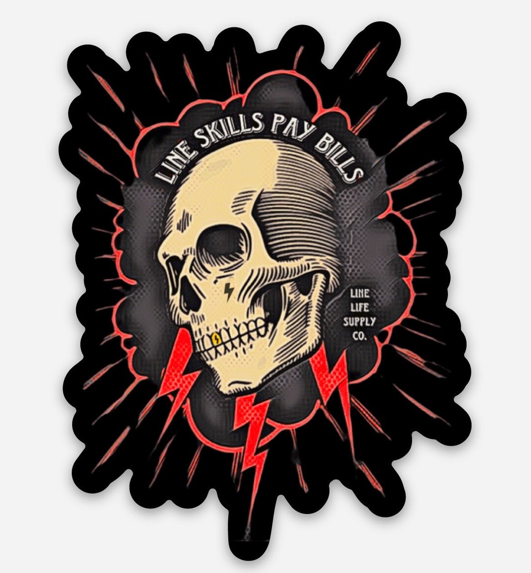 LINE SKILLS- Decal Weatherproof Vinyl Lineman Sticker-hard Hat Sticker ...