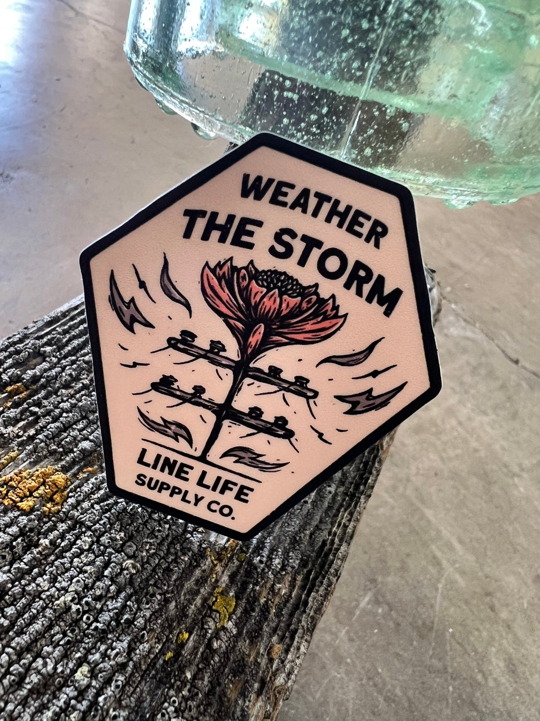 Weather the Storm- Decal Weatherproof Vinyl Lineman Sticker-hard Hat ...