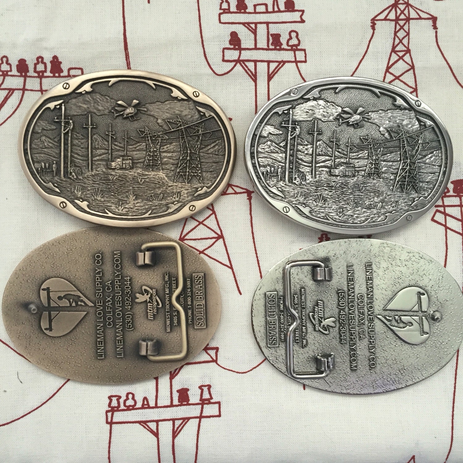 Solid Brass Old and New Lineman Belt Buckle - Etsy