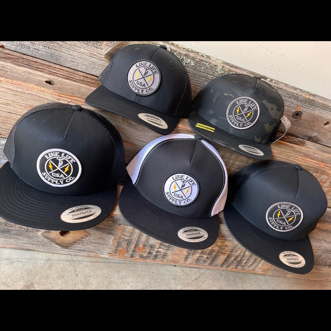 Line Life Crest Snapback Hat: Lineman Trucker Cap - Etsy