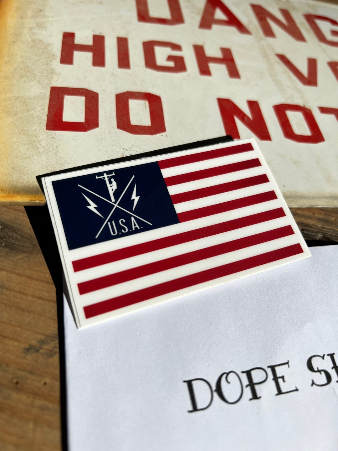 American Lineman Sticker: Weatherproof Vinyl Hard Hat Decal - Etsy