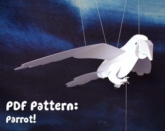 DIGITAL PATTERN - Flapping Owl Bird Mobile - Card / Paper Hanging ...