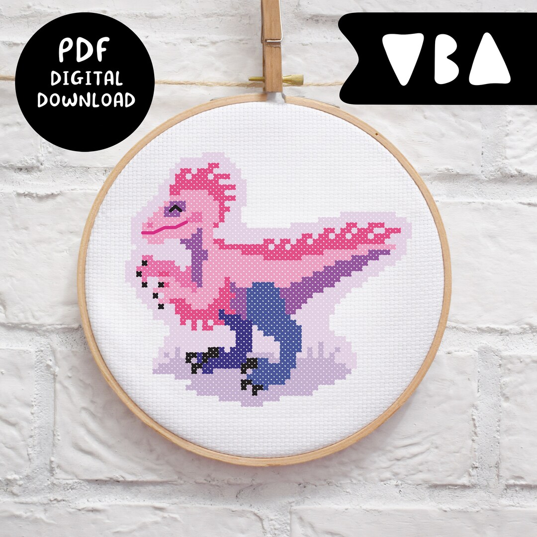 Buy LGBTQ+ Dinosaur Bi Bisexual Pride Flag Pattern (cross Stitch ...
