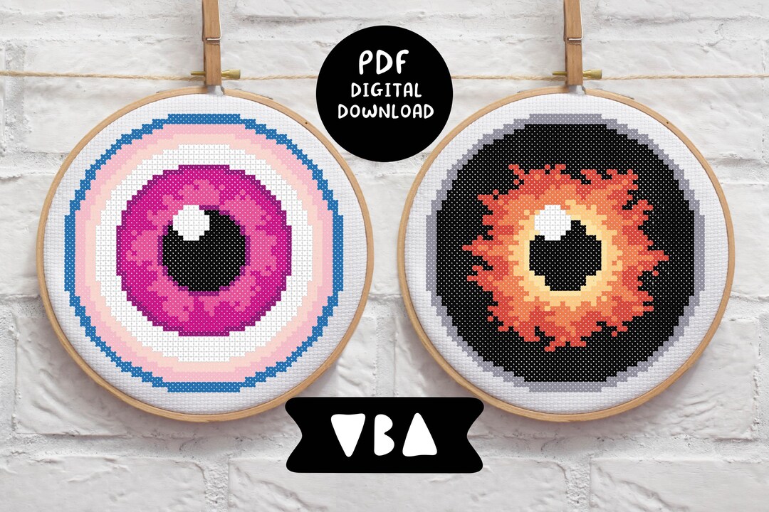 X2 Arcane-inspired Jinx & Silco Eye Designs (cross Stitch Patterns ...