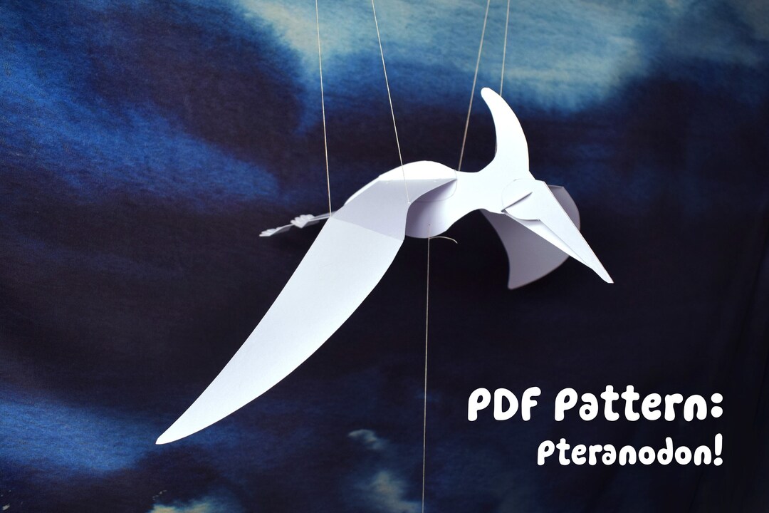 DIGITAL PATTERN - Pteranodon Pterosaur Dinosaur Flapping Mobile - Card ...