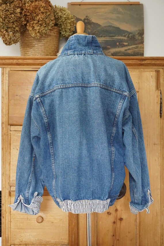 Vintage Denim Jacket - 80s Jean Jacket with Nautical … - Gem