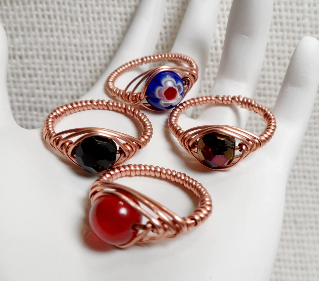 Copper Wire Wrapped Bead Rings Made to Order With a Variety of ...
