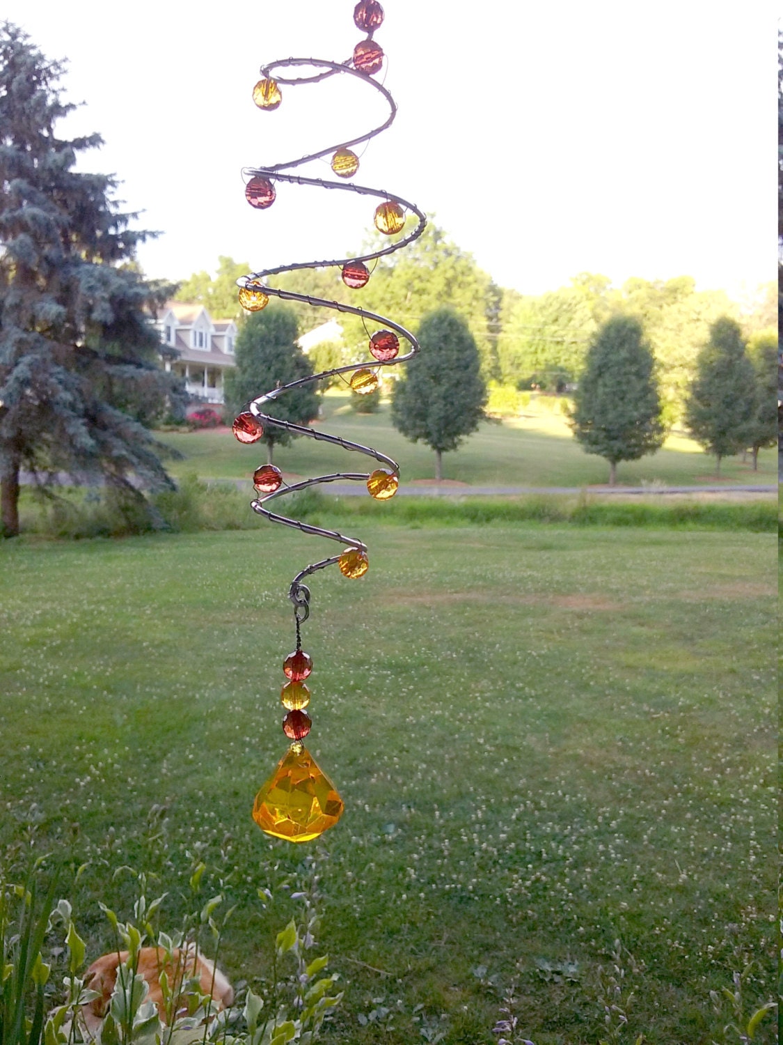 Spiral Suncatcher, Handmade With Colorful Acrylic And/or Glass Beads - Etsy