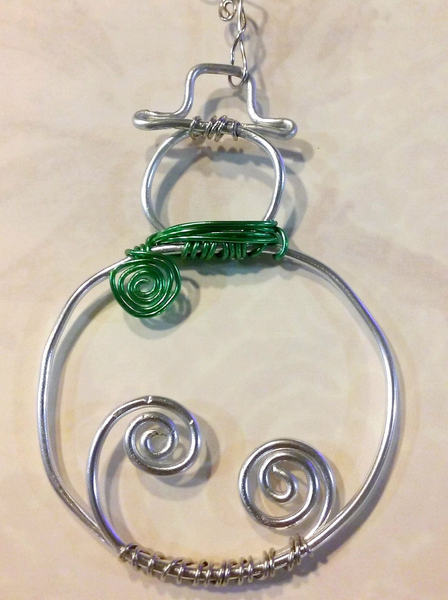 Snowman Wire Christmas Ornament - Etsy