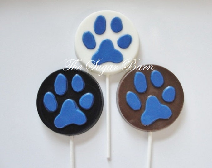 PAW PRINT CHOCOLATE Lollipops12 Ctbirthday Party Favorsdog Theme ...