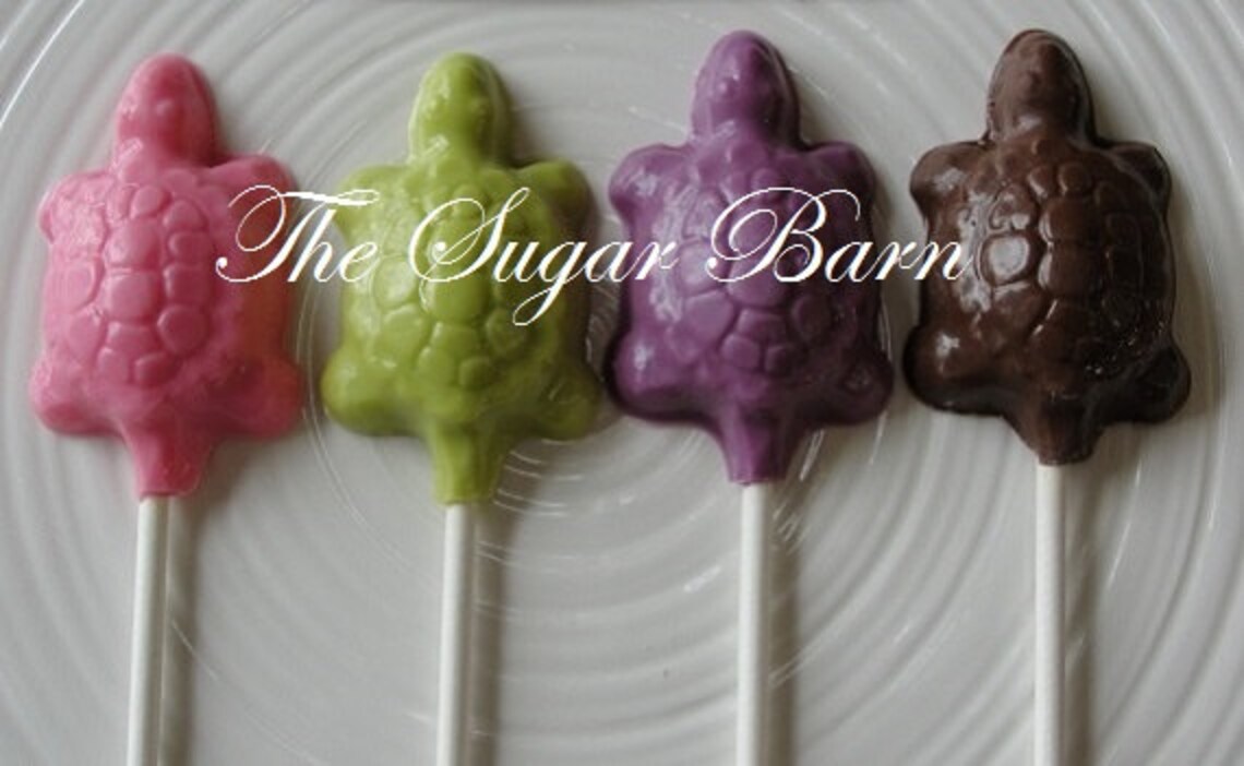 TURTLE CHOCOLATE Lollipops15 Countbirthday Party - Etsy