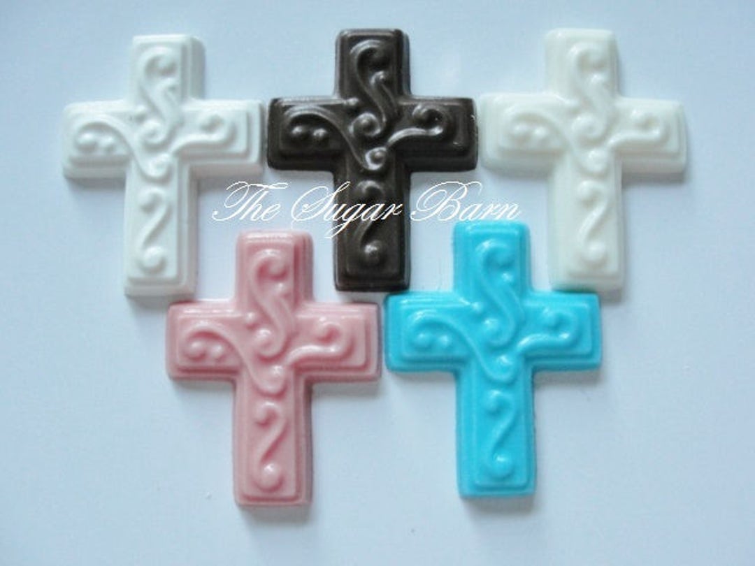 CROSS CHOCOLATE Cupcake Toppers24 Ct confirmationbaptismfirst ...