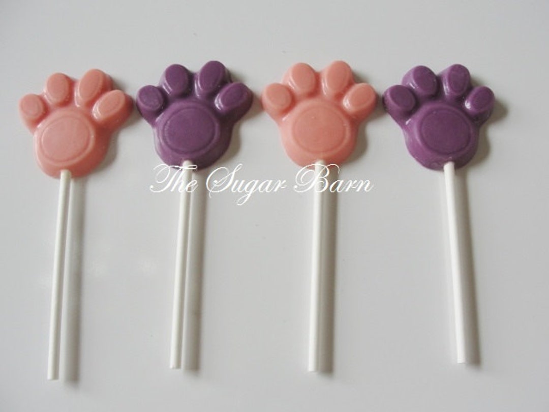 PAW PRINT CHOCOLATE Lollipops18 Countpuppy Partyanimal Rescuedog ...
