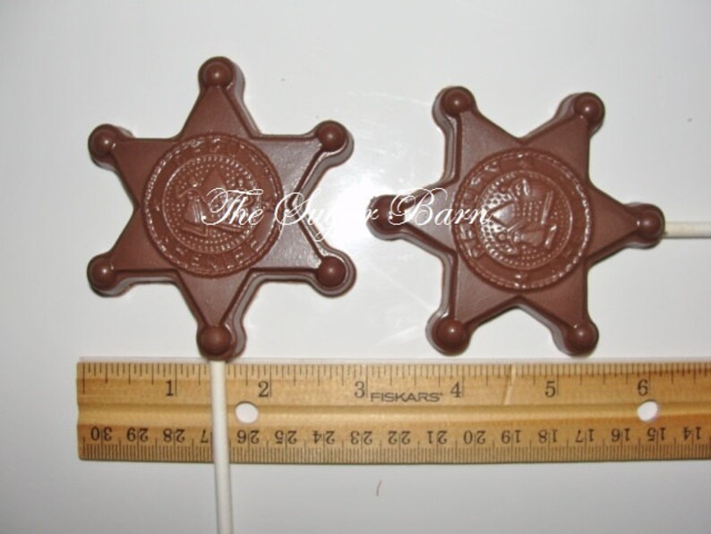 SHERIFF BADGE Chocolate Lollipops12 Countwestern | Etsy