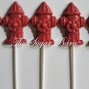 FIRE HYDRANT Chocolate Lollipops15 Countfirefighterfiremanbirthday ...