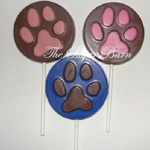 PAW PRINT CHOCOLATE Lollipops12 Ctbirthday Party Favorsdog - Etsy