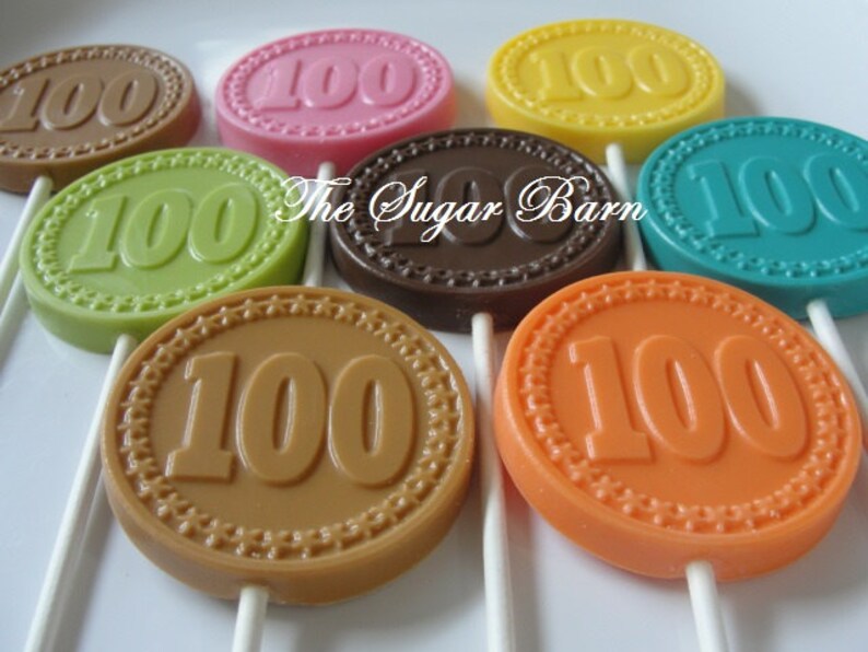 100th BIRTHDAY CHOCOLATE Lollipops12 CountCentennial | Etsy