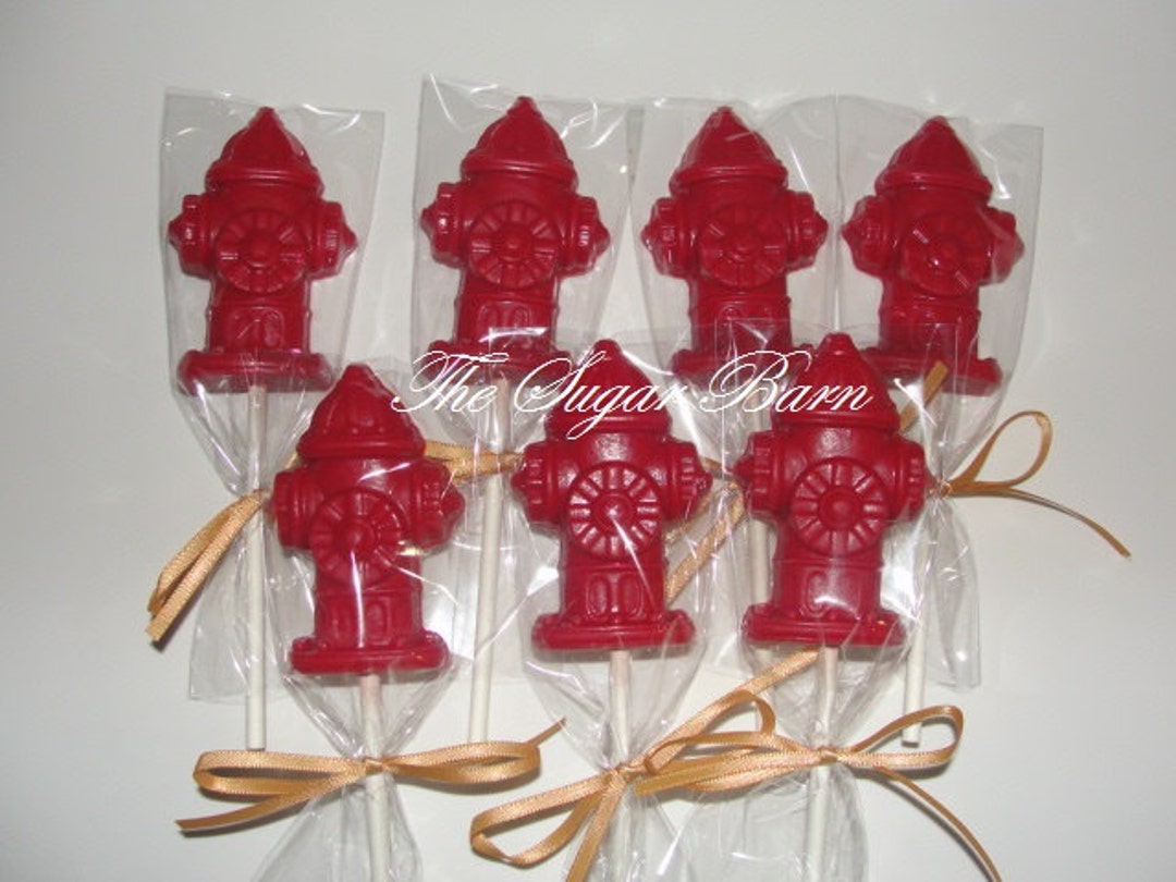 FIRE HYDRANT Chocolate Lollipops15 Countfirefighterfiremanbirthday ...
