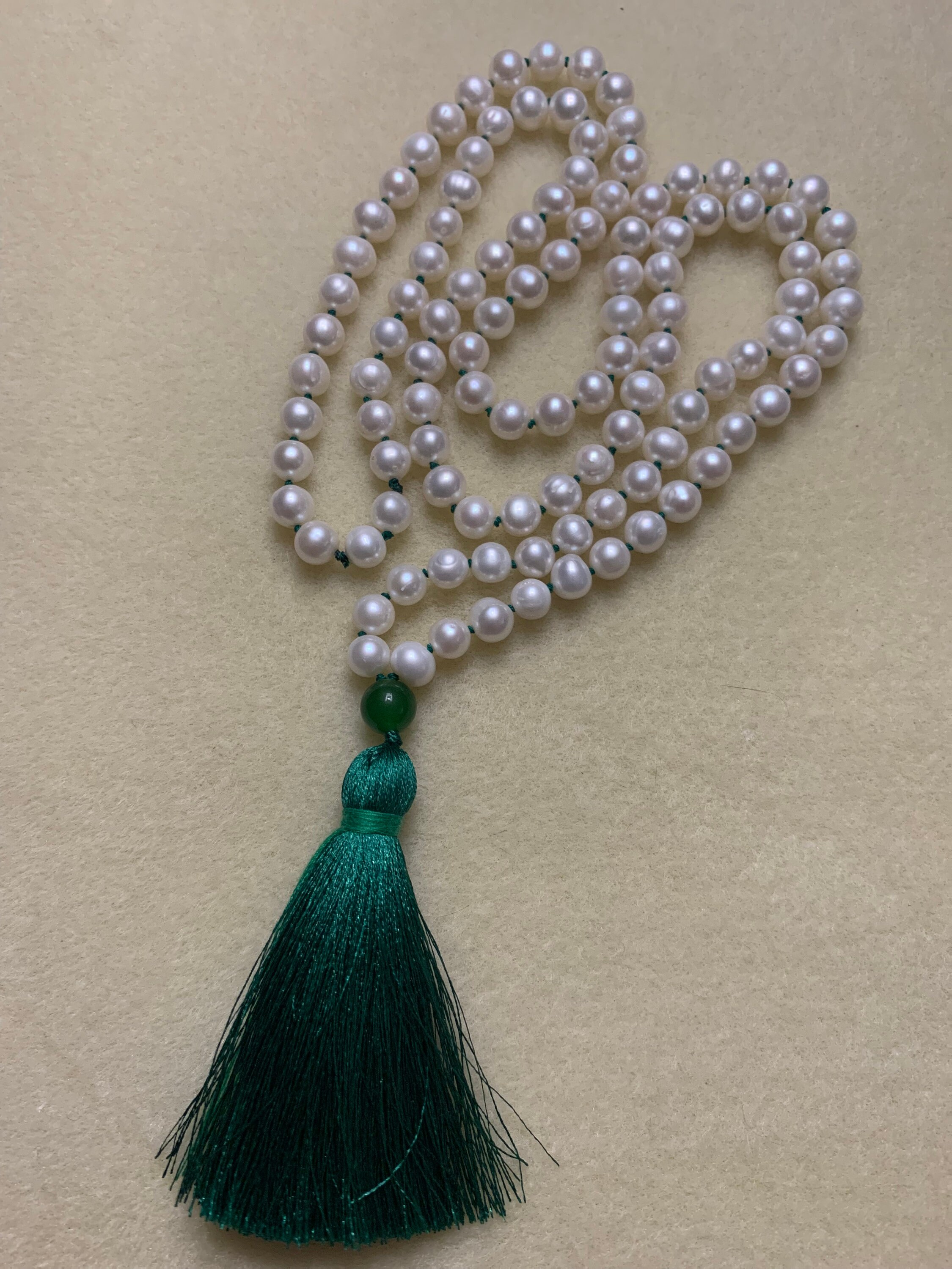 Freshwater Pearl and Jade Mala - Etsy