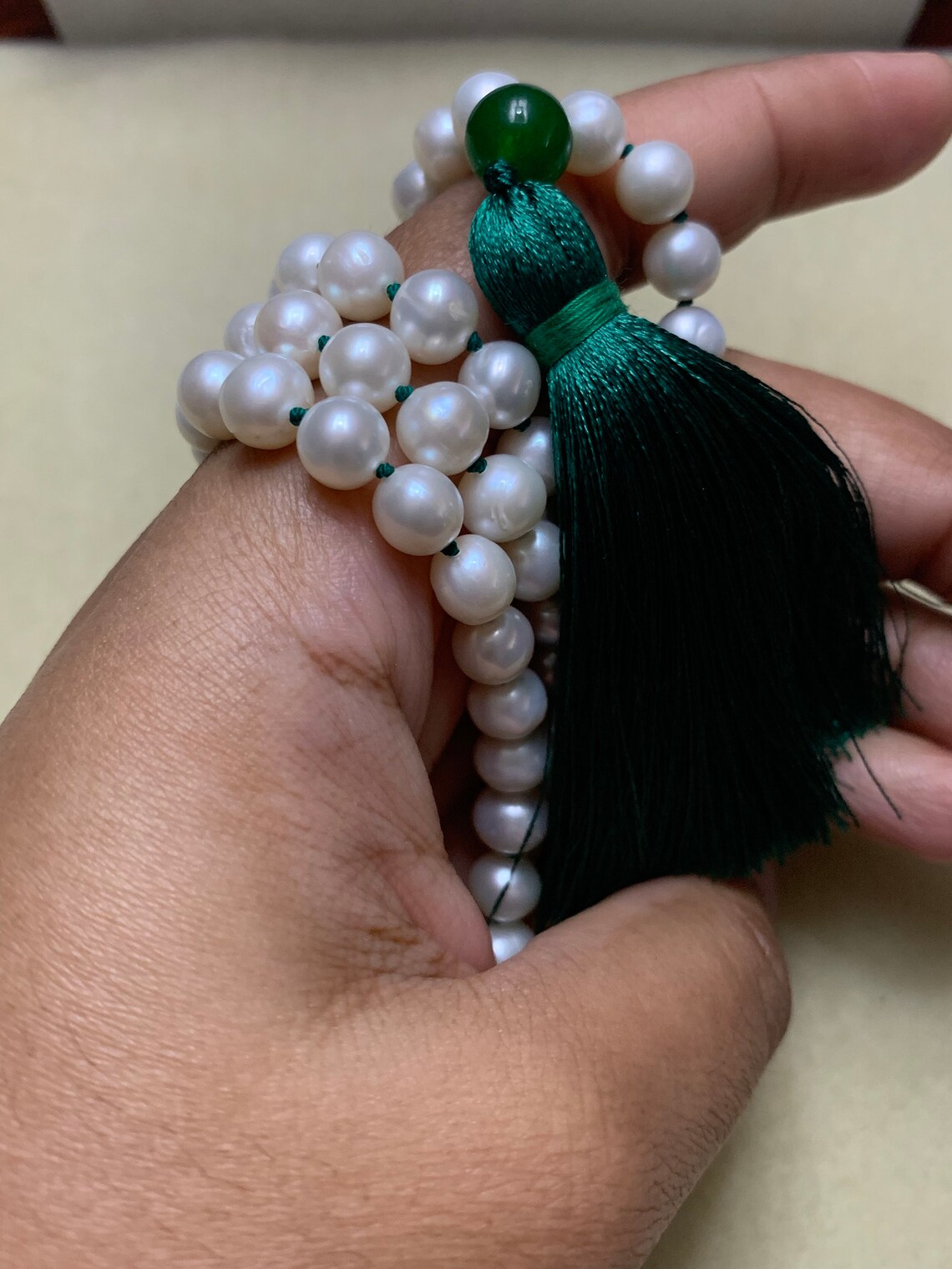 Freshwater Pearl and Jade Mala - Etsy