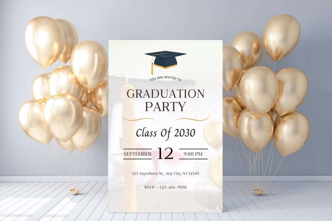 Elegant Graduation Party Invitation Card - Unique Graduation Invitation ...