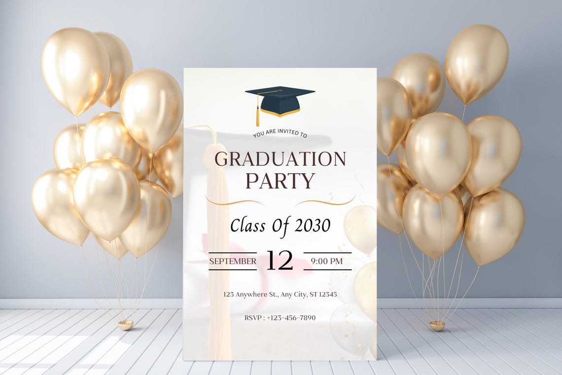 Elegant Graduation Party Invitation Card - Etsy