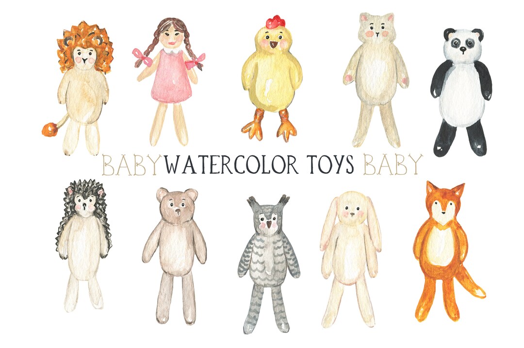 Baby Toys. Watercolor Clipart. Baby Carriage. Nursery Art. Kids ...