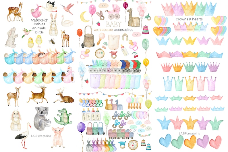 Watercolor Baby Crest Creator. Baby Crest Clipart Bespoke - Etsy