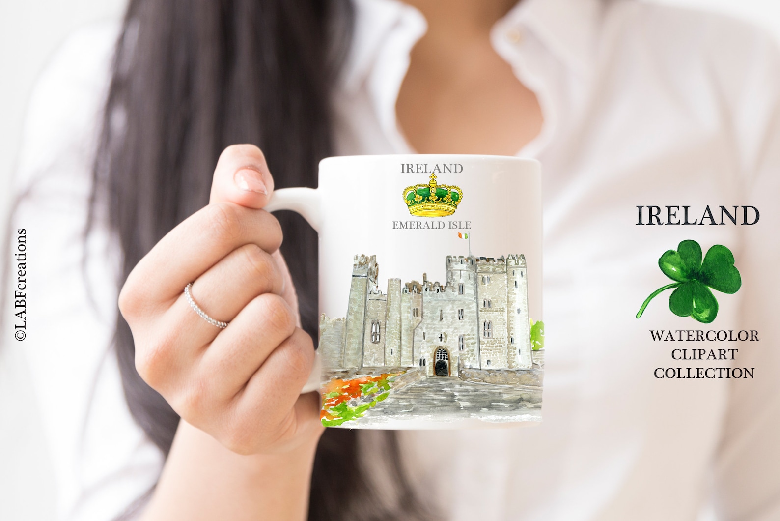 St Patricks Day. Ireland. Watercolor Map. Landmarks and Country ...