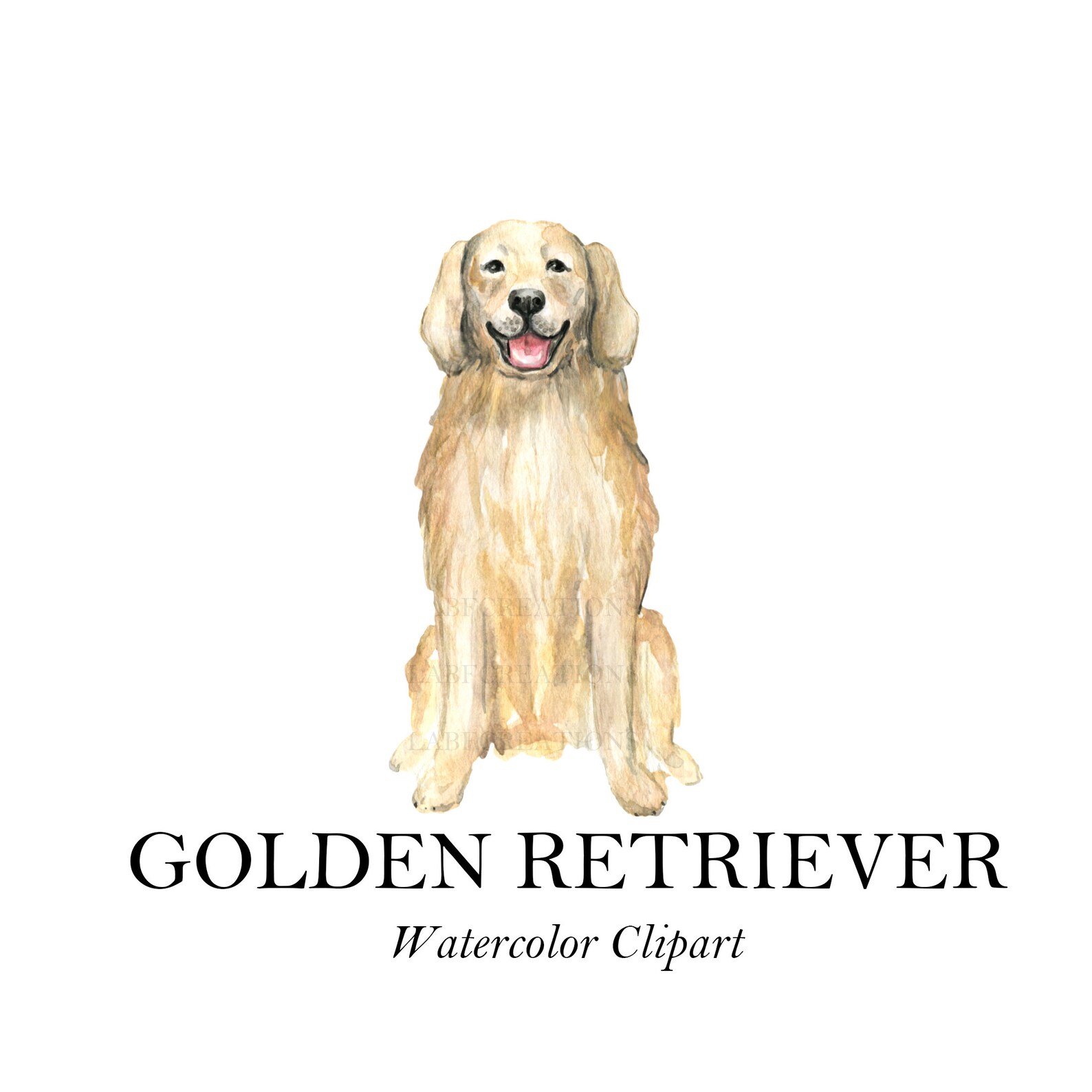 Golden Retriever Watercolor Dog Illustration Clip Art PNG - Etsy