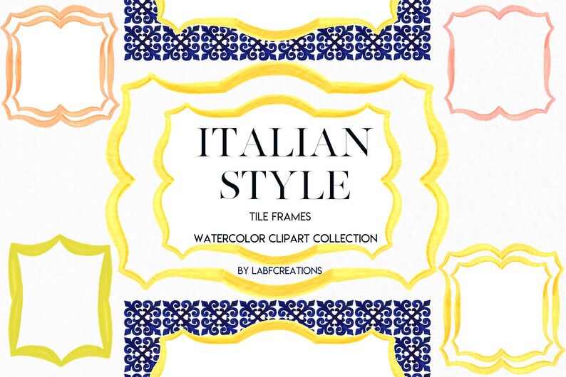 Blue Tile Frames. Italian Style. Mediterranean Tile Frames. | Etsy