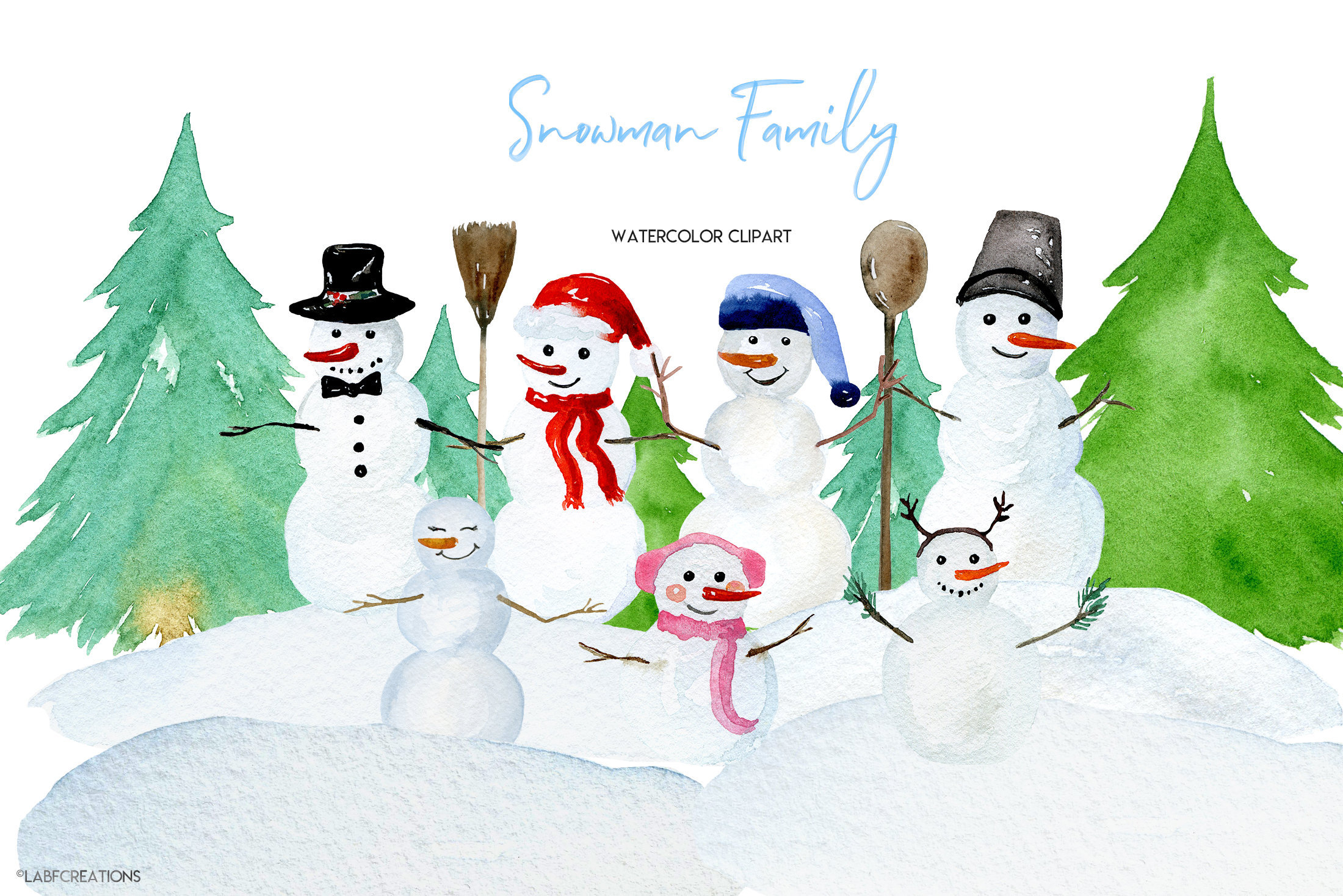 Snowman Family Clip Art